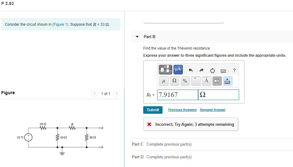 Solved P 2.83 Consider the circuit shown in (Figure 1). | Chegg.com