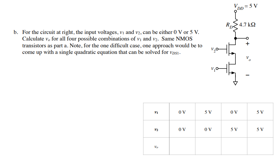 Solved The two NMOS transistors are identical with Vtn = 1V | Chegg.com