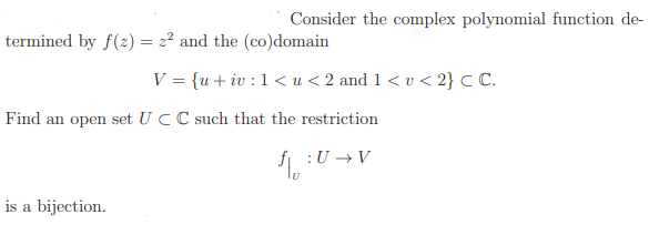 Solved Consider the complex polynomial function determined | Chegg.com