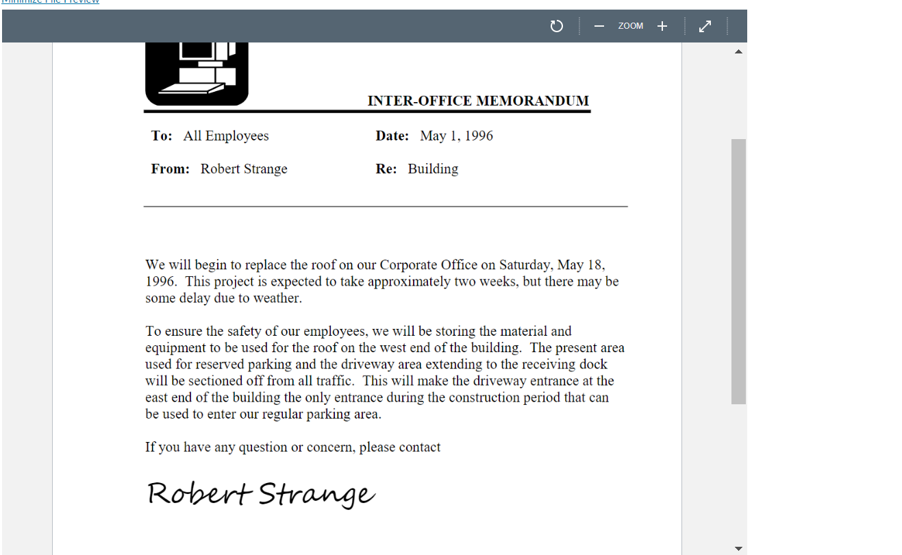 Solved After reading "Re: Building," identify the memo's | Chegg.com