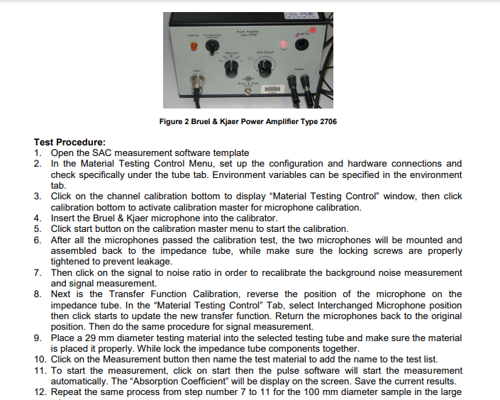 (Lab Prac): Sound absorption measurement using the | Chegg.com