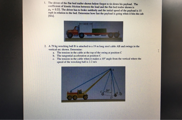 Solved The driver of the flatbed trailer shown below forgot | Chegg.com