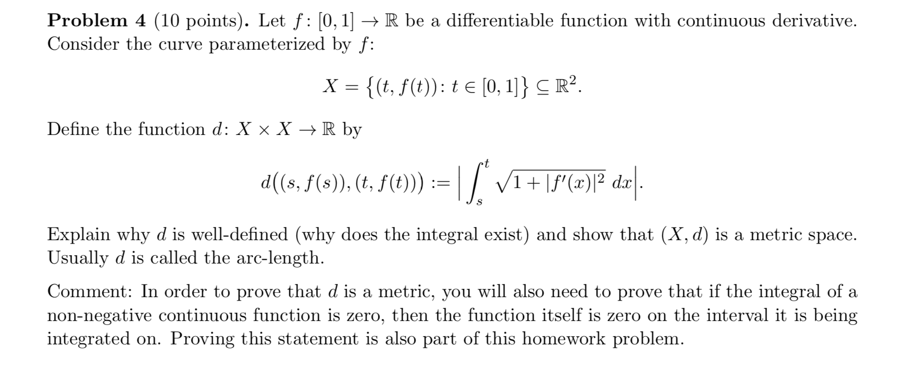 Solved Problem 4 10 Points Let F [0 1] R Be A