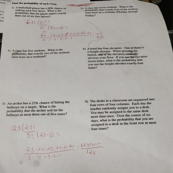 Solved Find the probability of each event. 1) A basketball | Chegg.com
