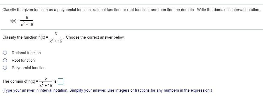 Solved Classify the given function as a polynomial function, | Chegg.com