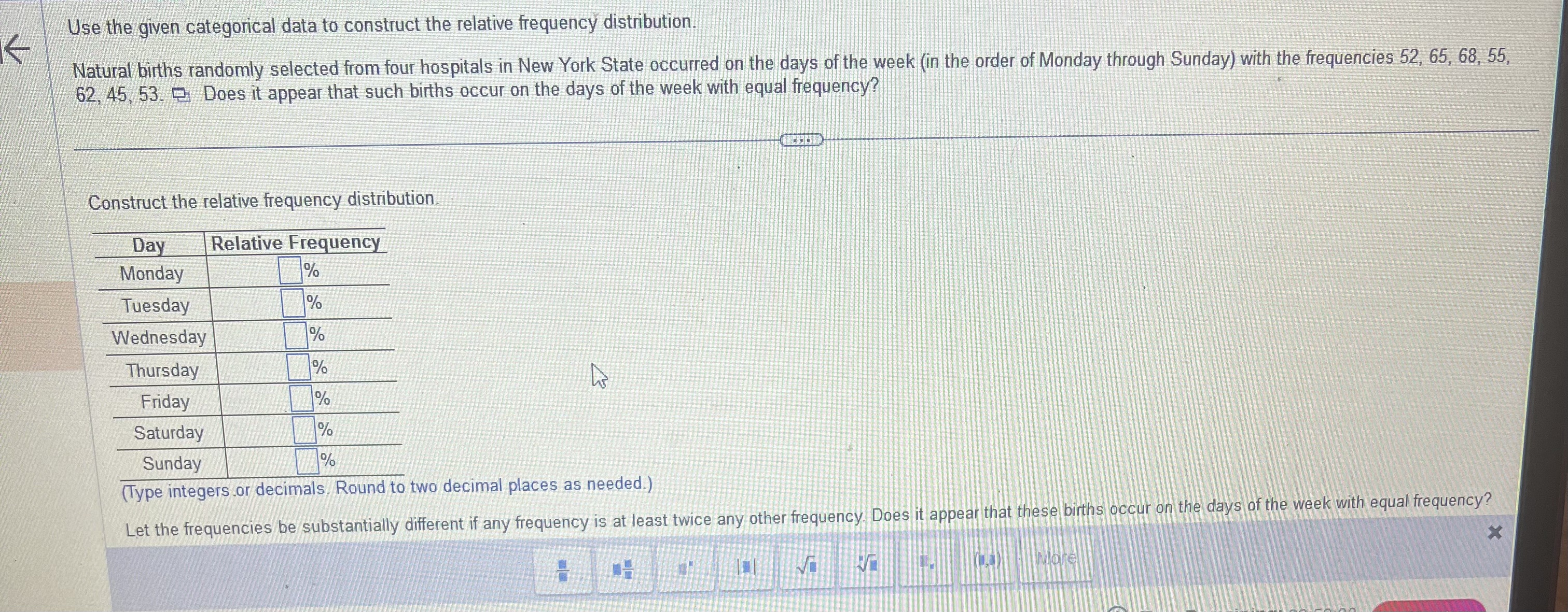 Solved Use the given categorical data to construct the | Chegg.com