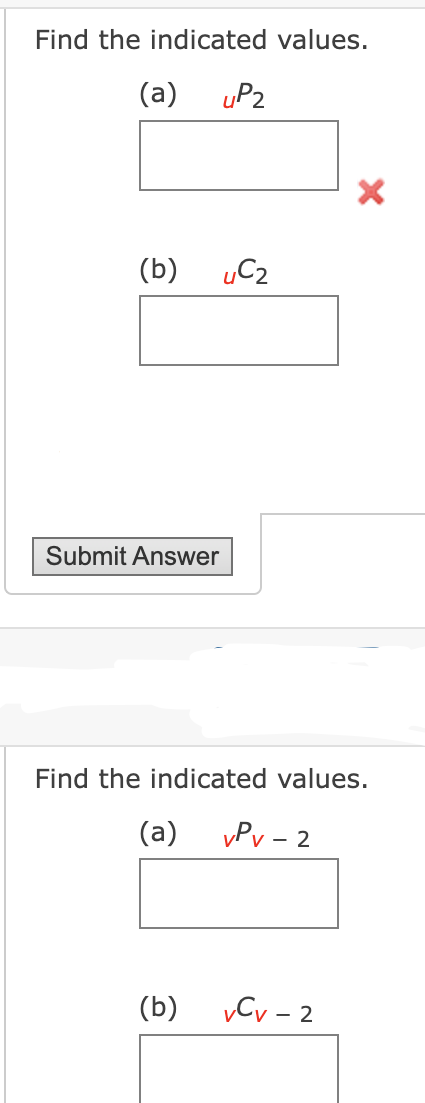 Solved Find the indicated values. (a) uP2 x (b) C2 Submit | Chegg.com
