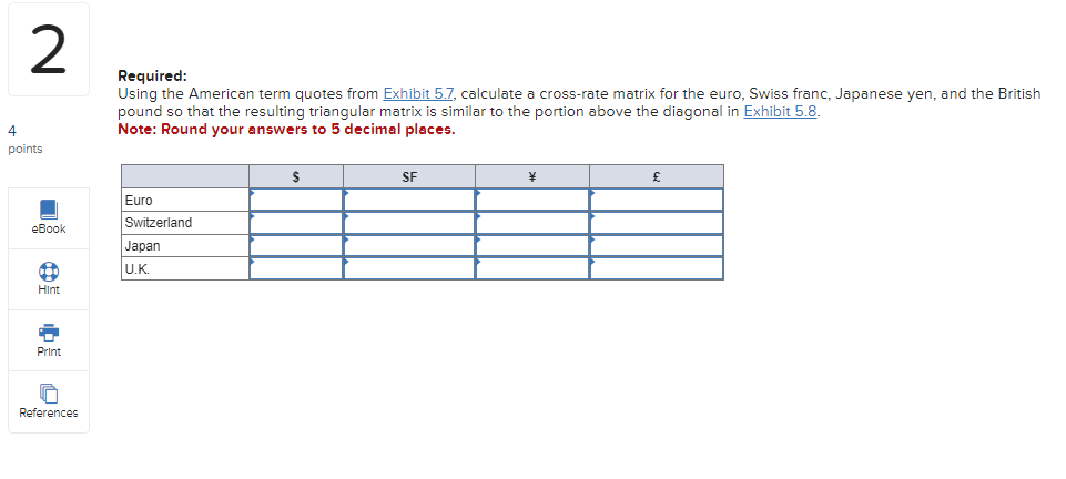Solved Exchange RatesRequired: Using the American term | Chegg.com