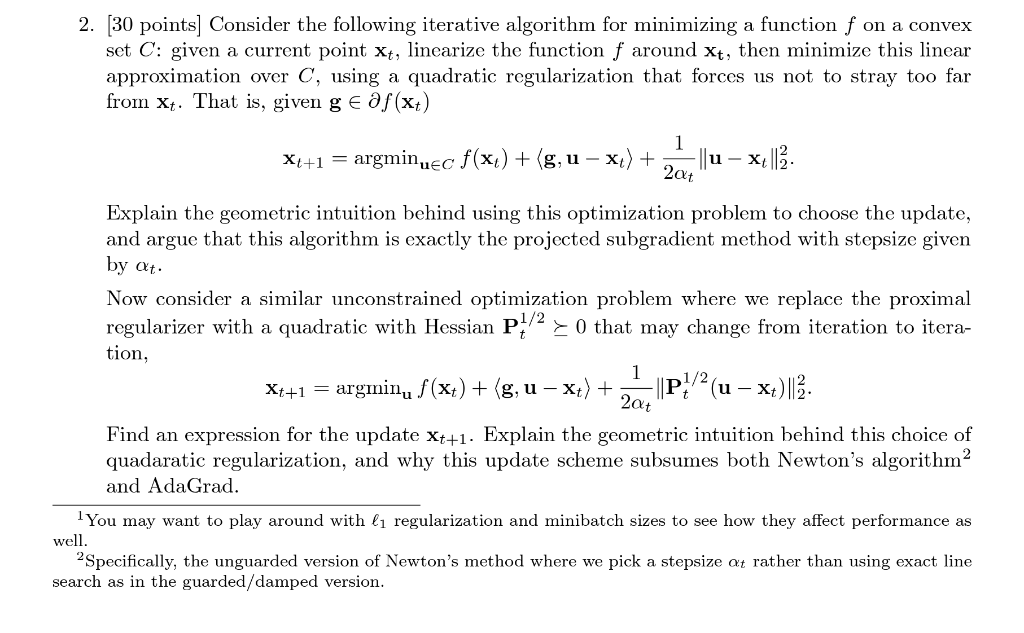 a convex 2. (30 points] Consider the following | Chegg.com