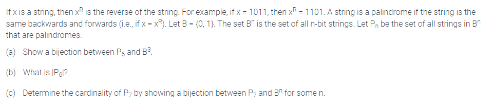 Solved If x is a string, then x® is the reverse of the | Chegg.com