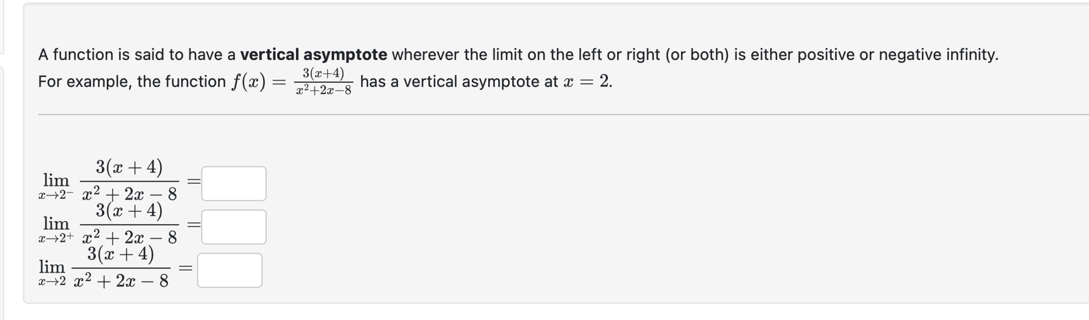 Solved A function is said to have a vertical asymptote | Chegg.com