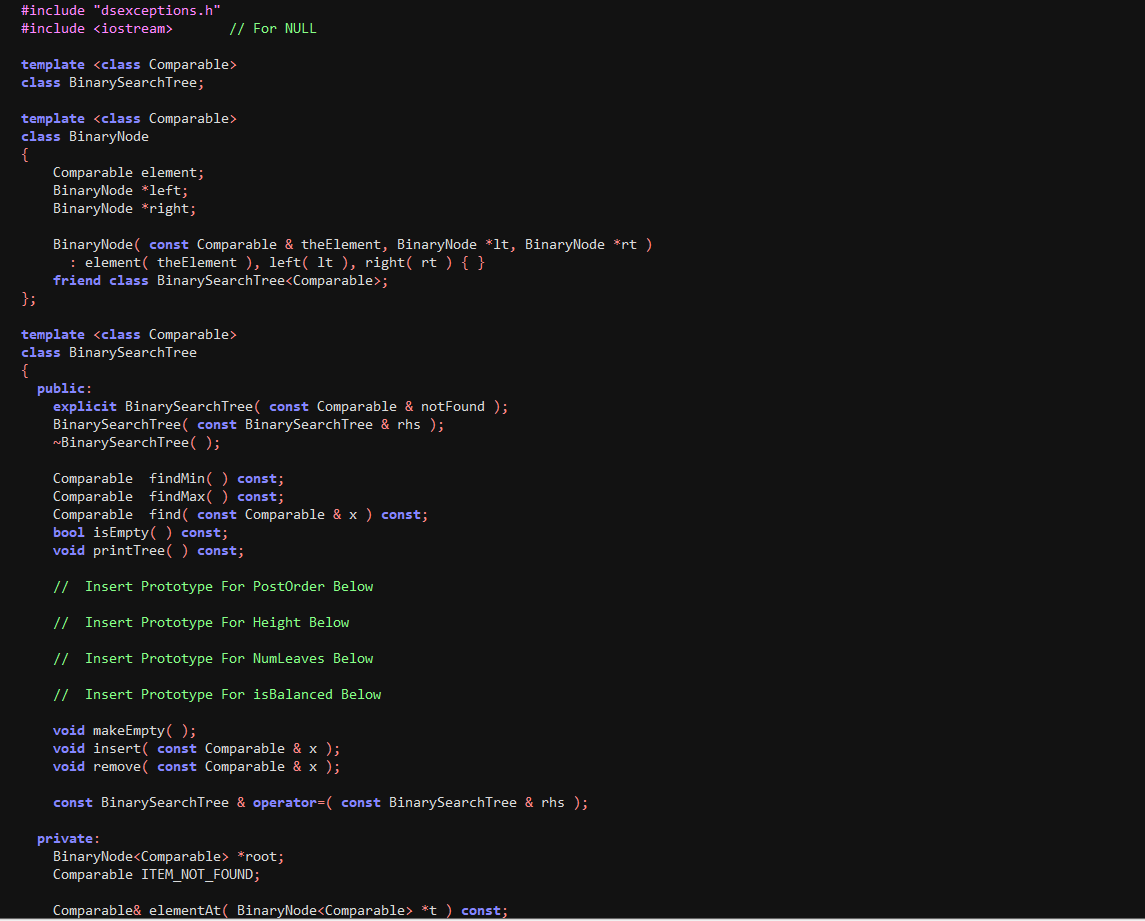 3. Now, let's edit your bst.h specification file so | Chegg.com