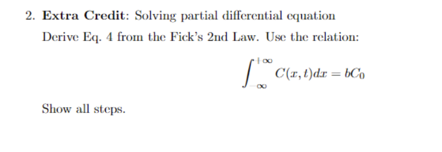 Solved 2. Extra Credit: Solving partial differential | Chegg.com