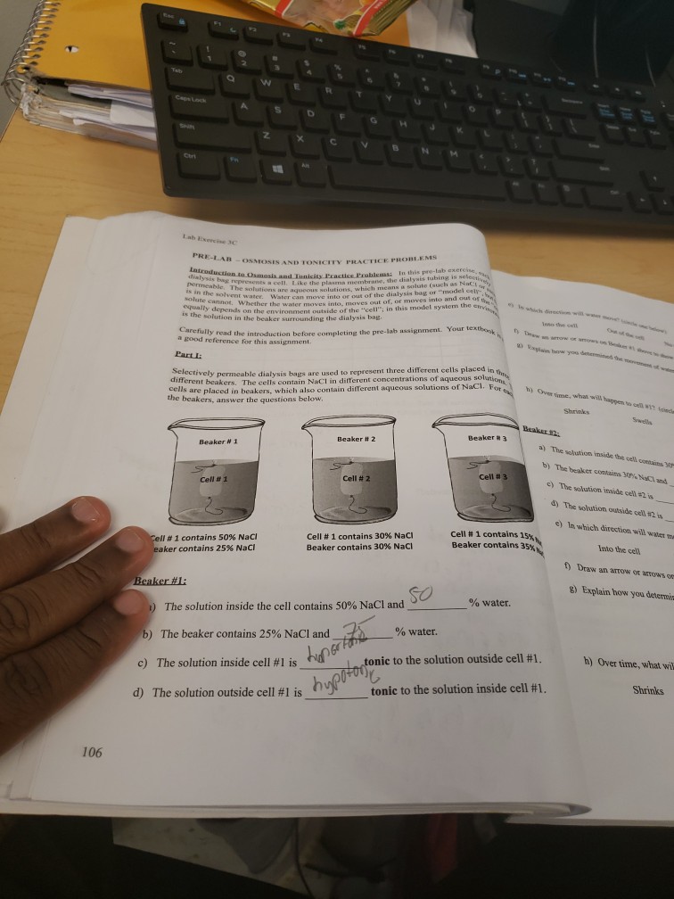 Solved 2 OSMOSIS AND TONICITY PRACTICE PROB1.E OBIEMS the | Chegg.com
