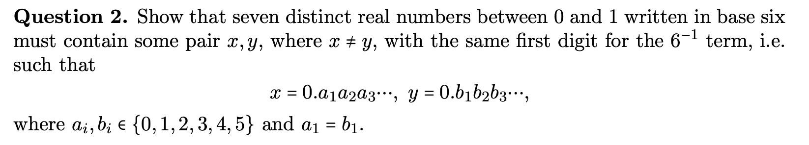 Solved Question 2. Show that seven distinct real numbers | Chegg.com