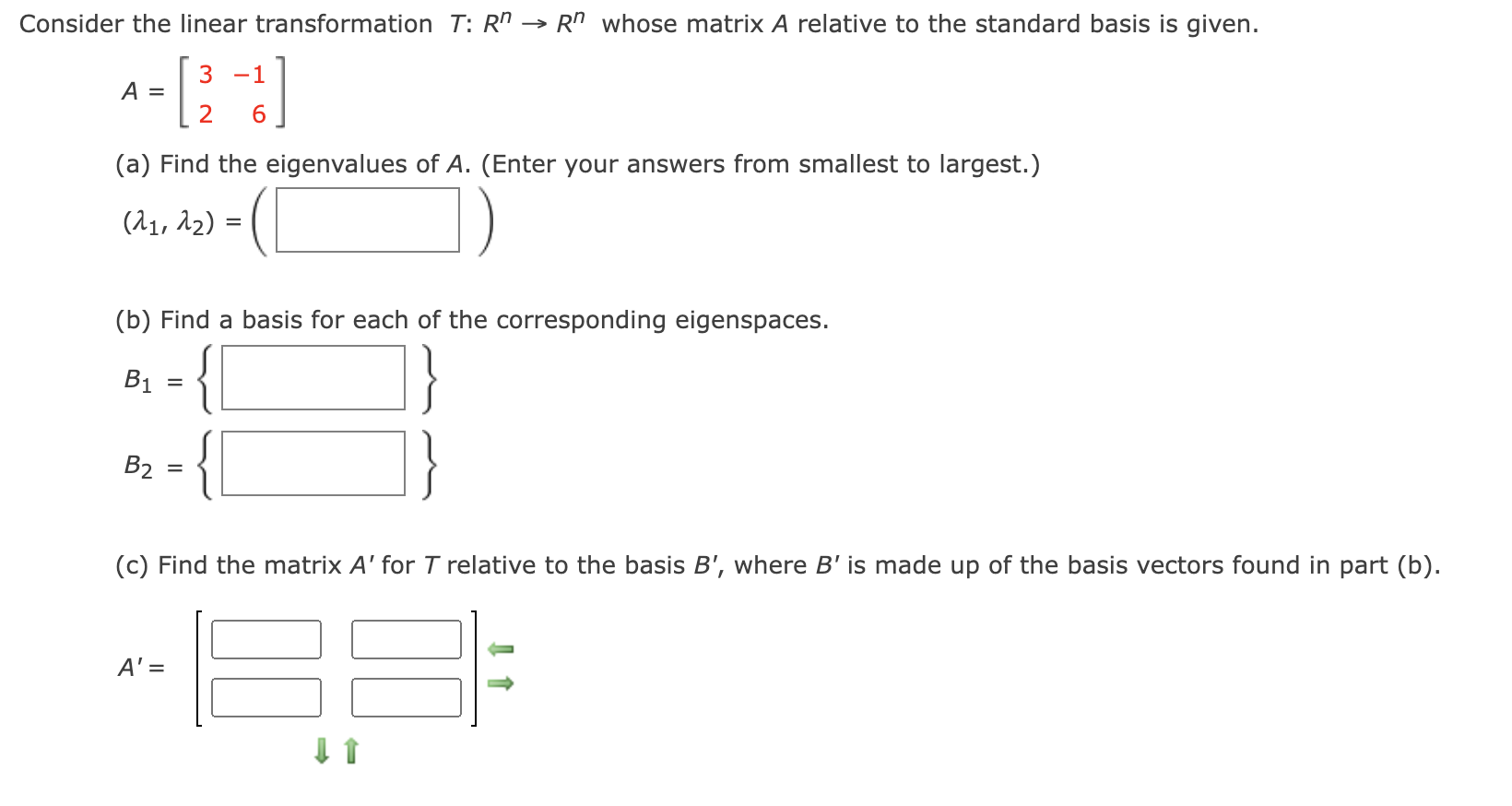 Solved sider the linear transformation T:Rn→Rn whose matrix | Chegg.com