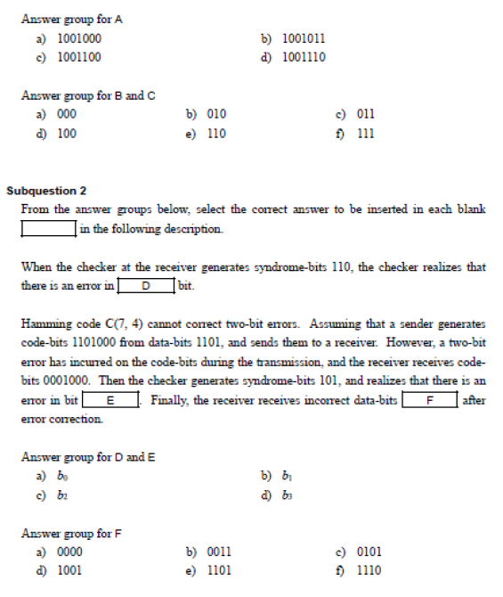 Solved Q4. Read the following description of Hamming code, | Chegg.com