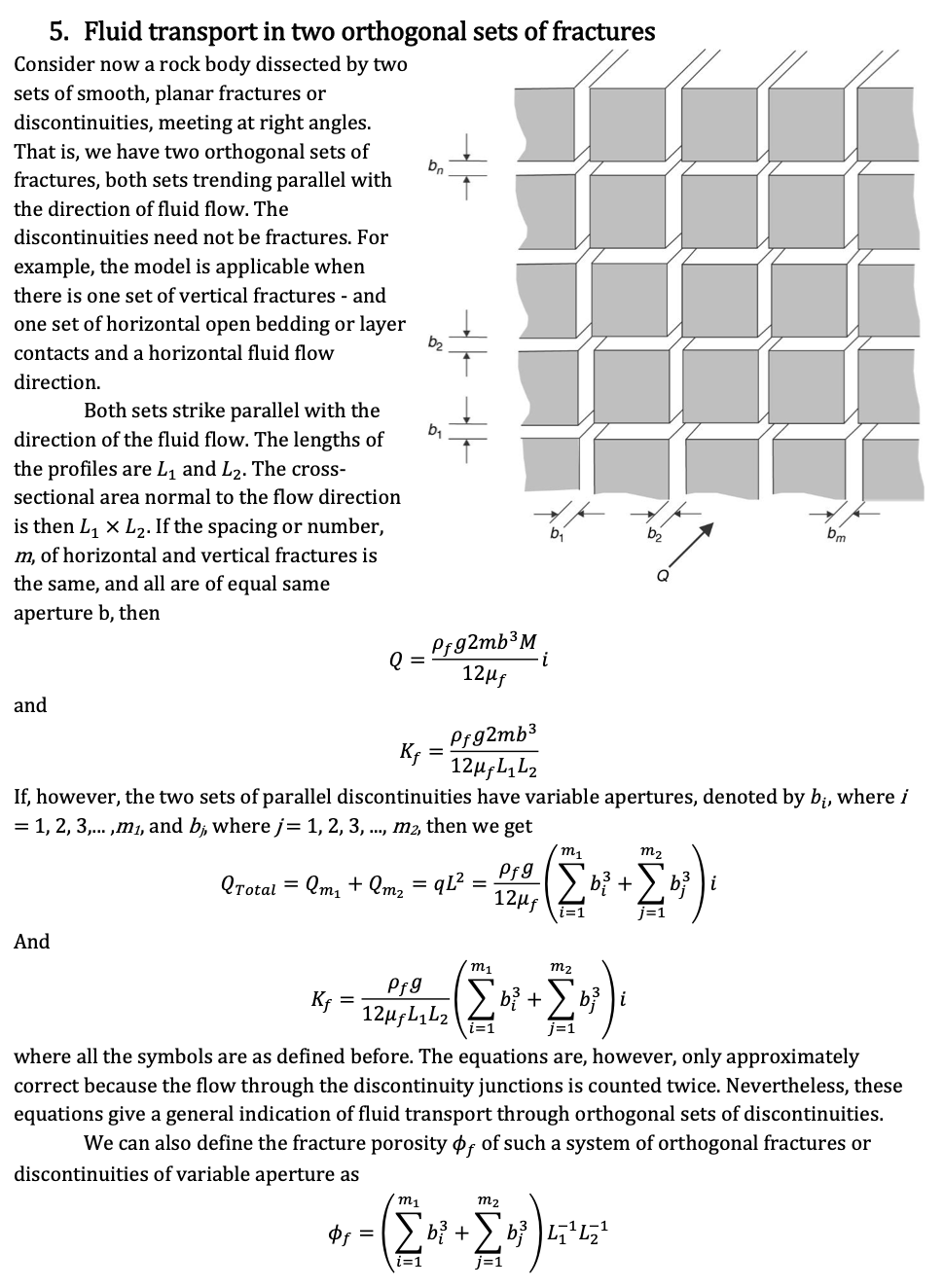Solved 5. Fluid transport in two orthogonal sets of | Chegg.com