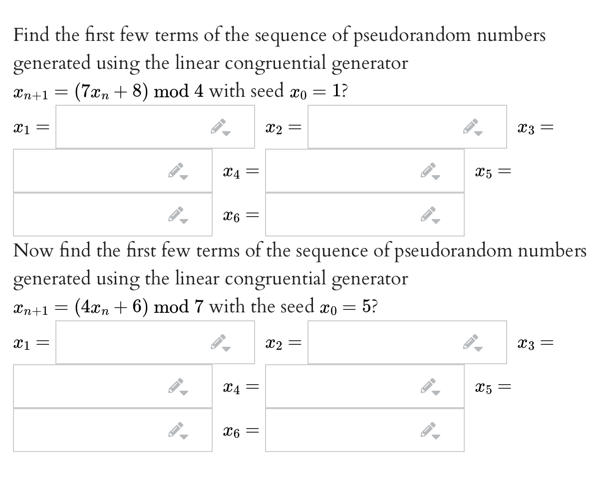 Solved Find The First Few Terms Of The Sequence Of