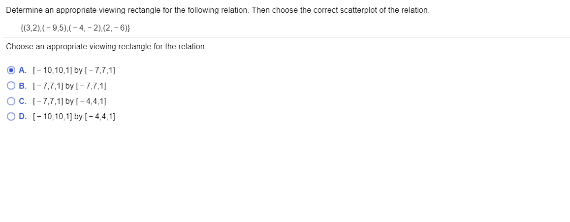 Solved Determine an appropriate viewing rectangle for the | Chegg.com