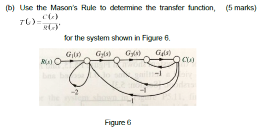 Solved (b) Use the Mason's Rule to determine the transfer | Chegg.com