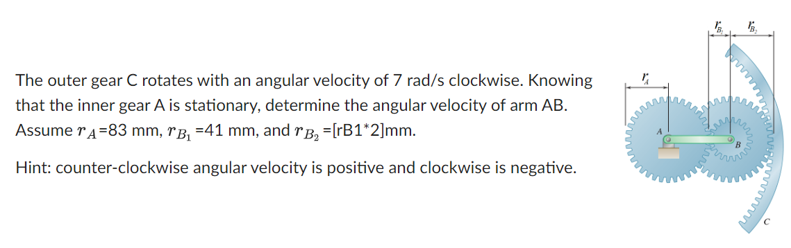 Solved The outer gear C rotates with an angular velocity of | Chegg.com