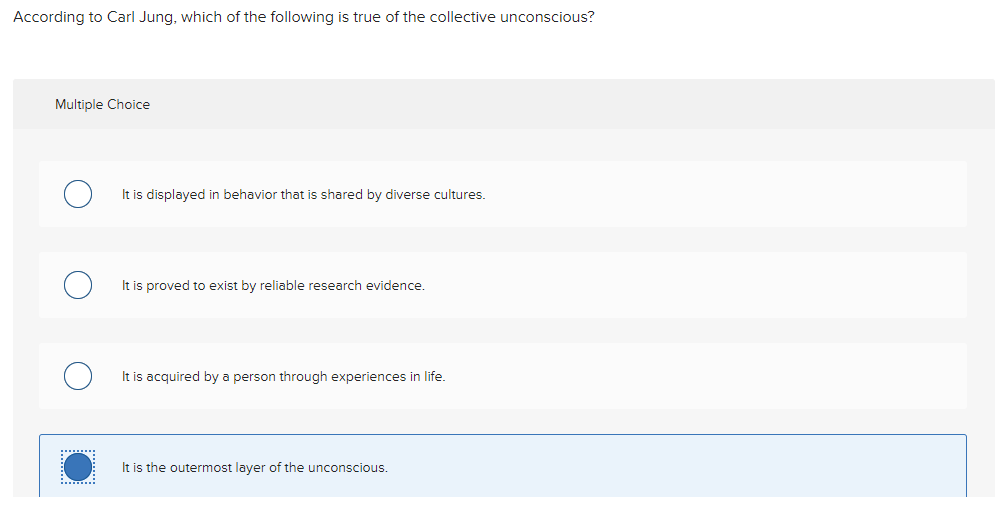 Solved According to Carl Jung, which of the following is | Chegg.com