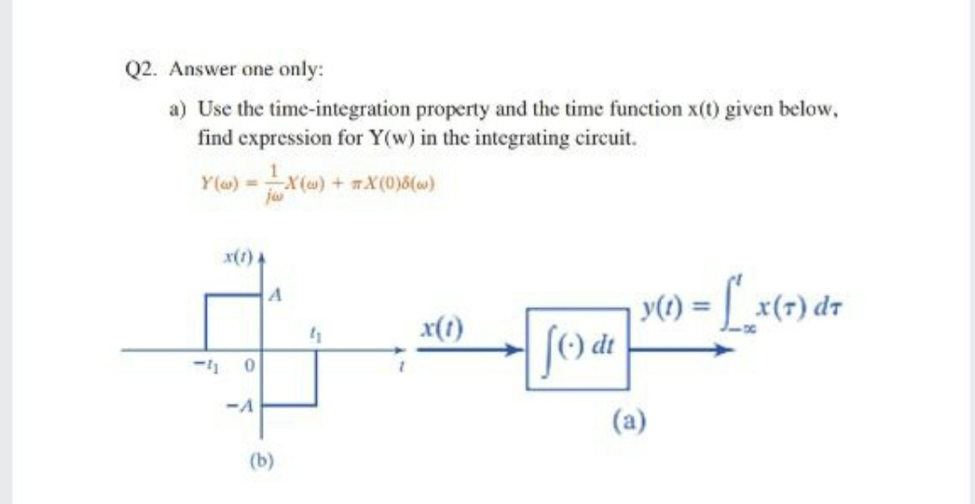 Solved Q2. Answer one only: a) Use the time-integration | Chegg.com