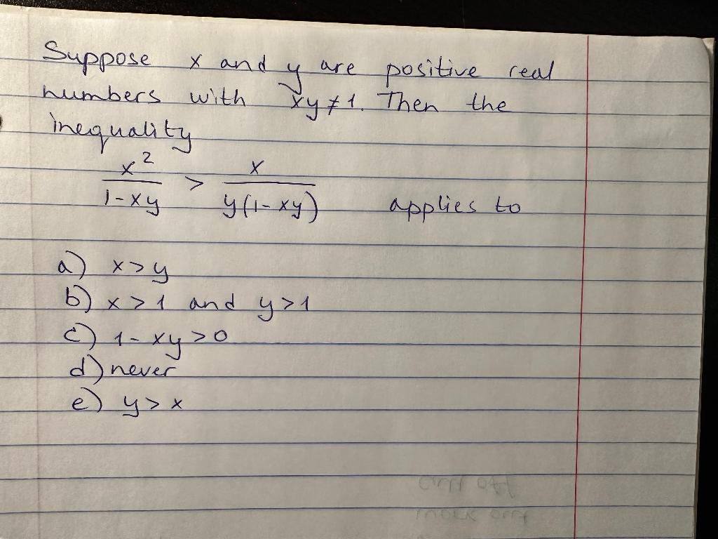 Solved Suppose x and y are positive real numbers with xy =1. | Chegg.com