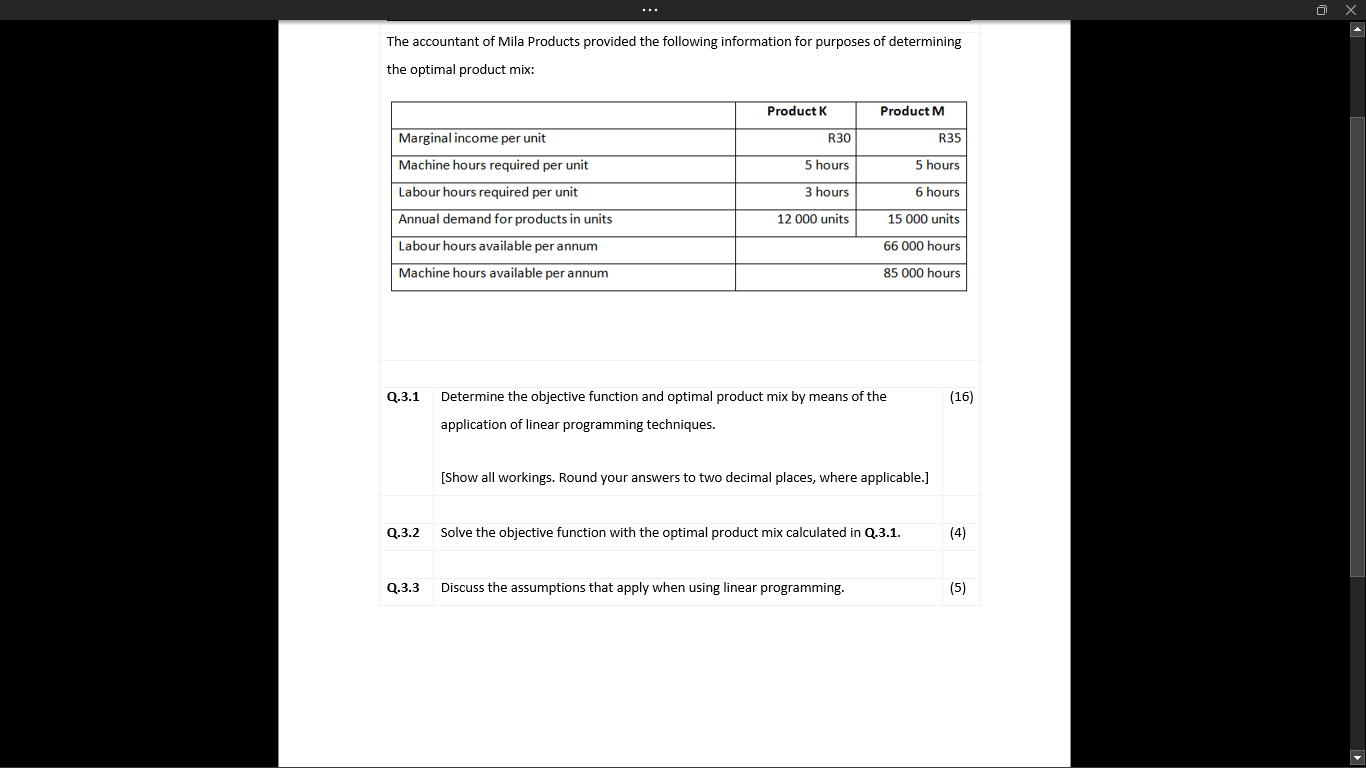 Solved The accountant of Mila Products provided the | Chegg.com
