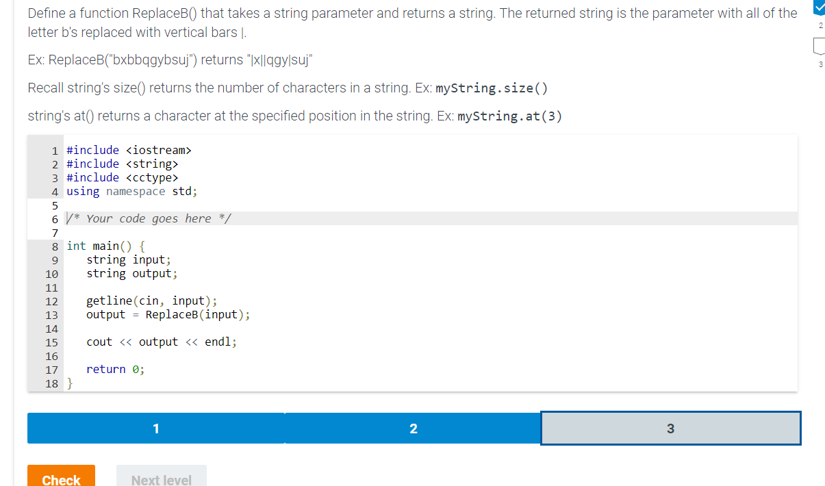 Solved 2 Define a function ReplaceB() that takes a string | Chegg.com