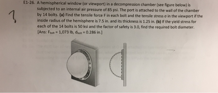 Solved A hemispherical window (or viewport) in a | Chegg.com