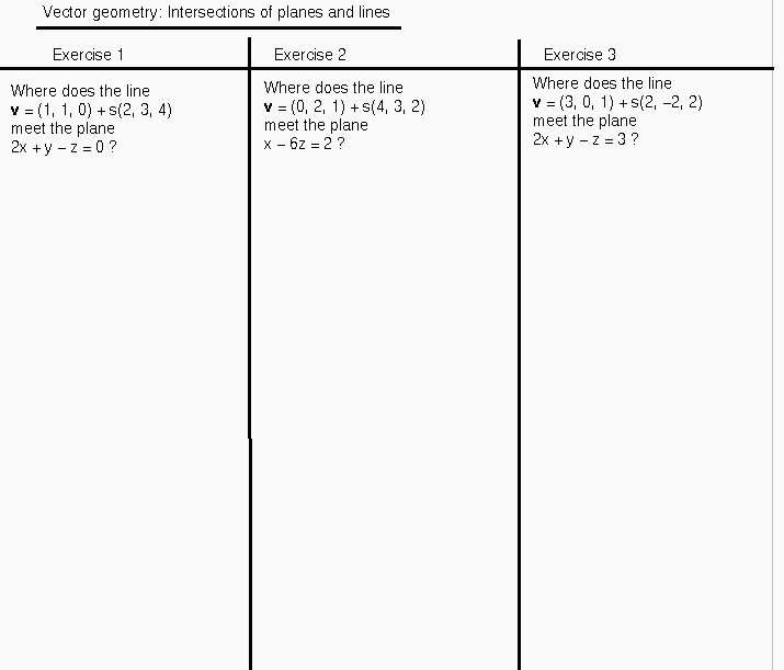 Solved Vector geometry: Intersections of planes and lines | Chegg.com