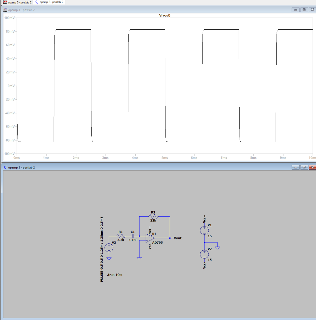 Solved I am supposed to do a triangle wave with the circuit | Chegg.com