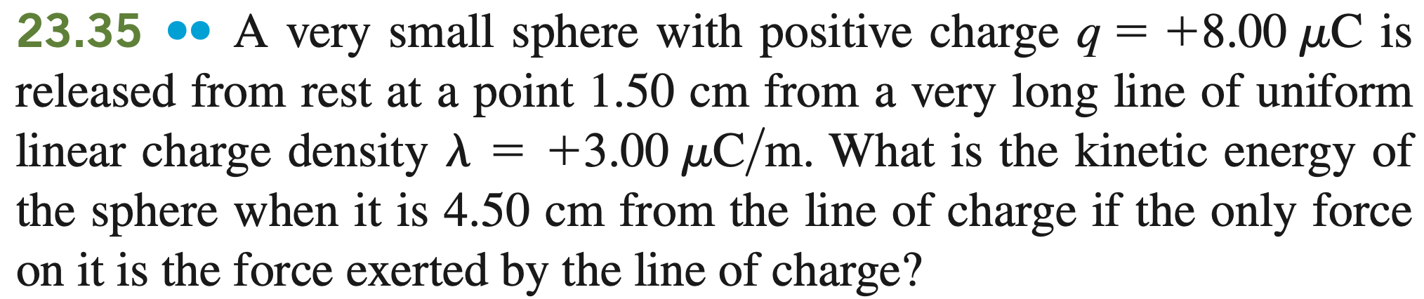 Solved 23.35∙ A very small sphere with positive charge | Chegg.com