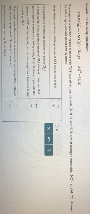 Solved Consider the following equilibrium 2Noci (g)--2NO (g) | Chegg.com Solved Consider the following equilibrium 2Noci (g)--2NO (g) | Chegg.com