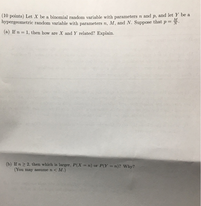 Solved Let X be a binomial random variable with parameters n | Chegg.com