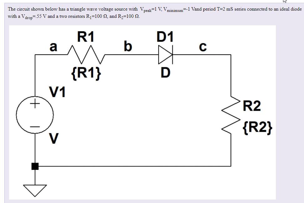Solved The circuit shown below has a triangle wave voltage | Chegg.com
