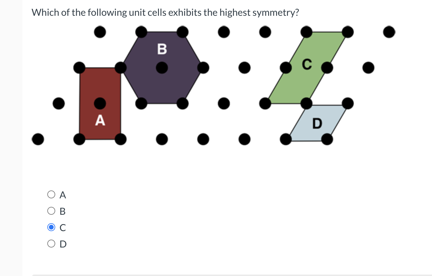 Solved Which of the following unit cells exhibits the | Chegg.com