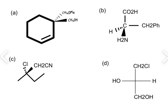 Solved (a) CHOME (b) a CO2H | CH, OH CH2Ph H1... H2N (c) CI | Chegg.com