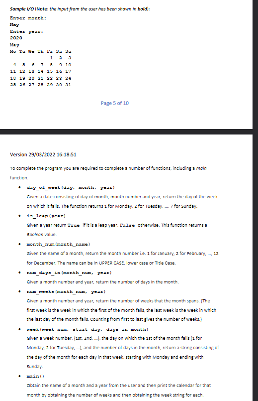 Solved Sample 1/0 (Note: the input from the user has been | Chegg.com