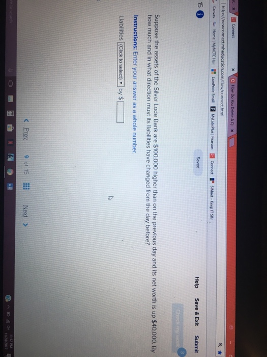 Solved 15 Help Save & Exit Submit Suppose the assets of the | Chegg.com