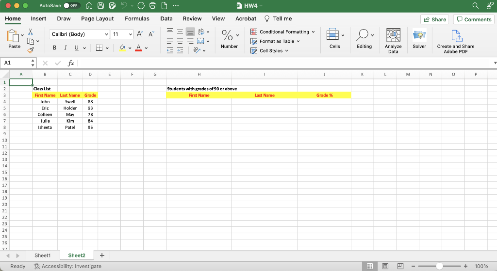 Problem #7: xlwings #2 See Workbook HW4.xlsx: | Chegg.com