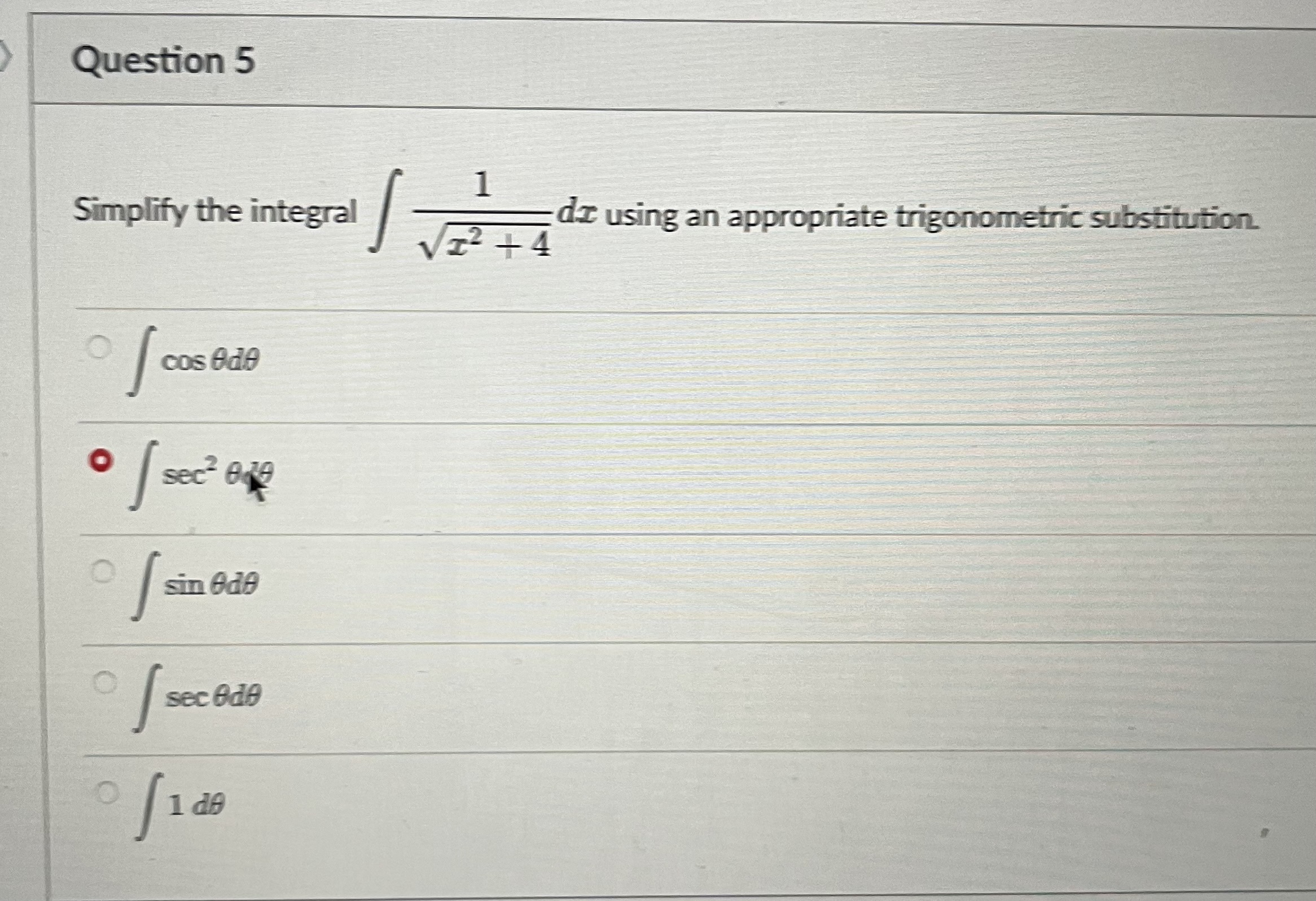 Solved Simplify the integral ∫x2+41dx using an appropriate | Chegg.com