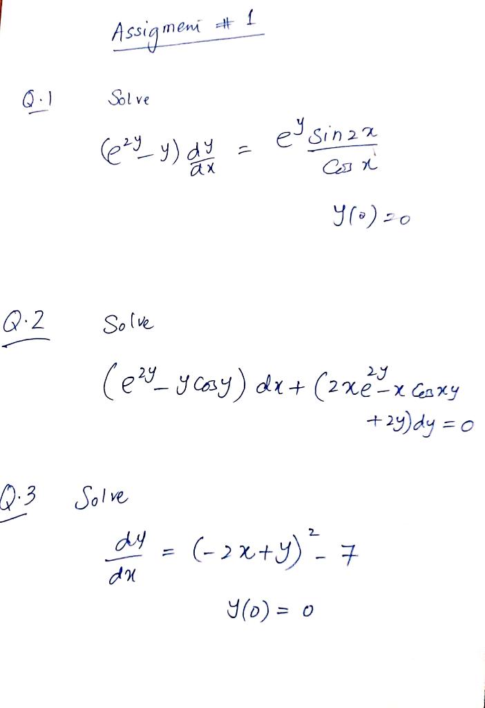 Solved Identify type of differential equations and then | Chegg.com