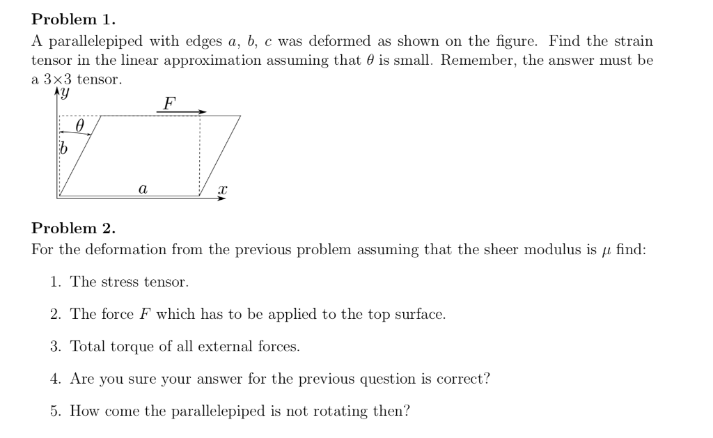 Solved Problem 1 A parallelepiped with edges a, b, c was | Chegg.com