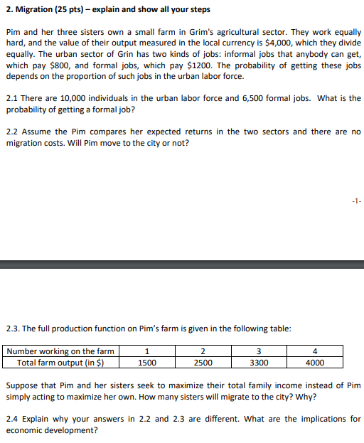 Solved 2. ﻿Migration ( 25 ﻿pts ) - ﻿explain and show all | Chegg.com
