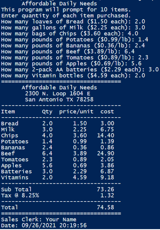 Solved Write a complete PowerShell script to print a receipt | Chegg.com