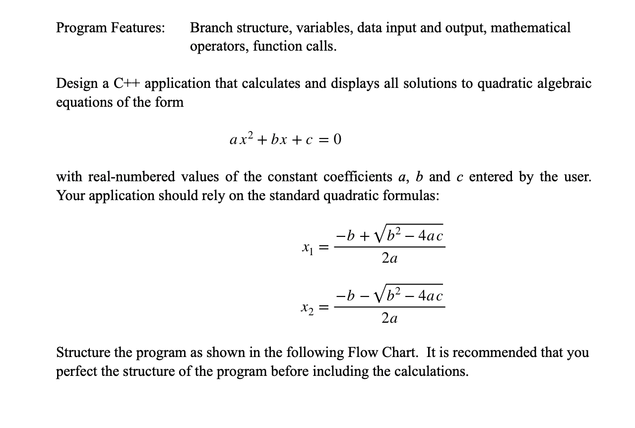 Solved Program Features: Branch structure, variables, data | Chegg.com