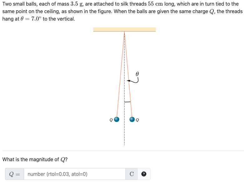 Solved Two small balls, each of mass 3.5g, ﻿are attached to | Chegg.com